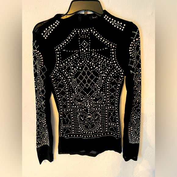 Tops | Elegant Embellished Mesh Top Large M | Poshmark